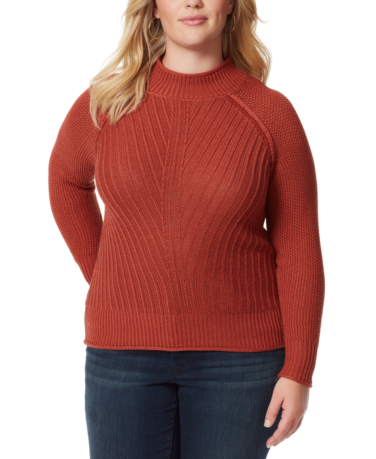 Jessica Simpson Trendy Plus Size Avianna Mock-neck Sweater In Picante ...