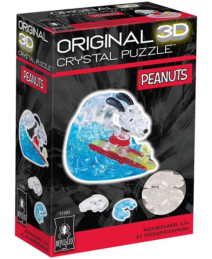 BePuzzled 3D Crystal Puzzle - Peanuts Snoopy Surf - 41 Piece - Macy's