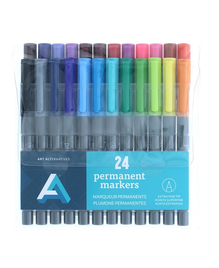 Art Alternatives Permanent Extra-Fine Marker Set, 24 Markers - Macy's