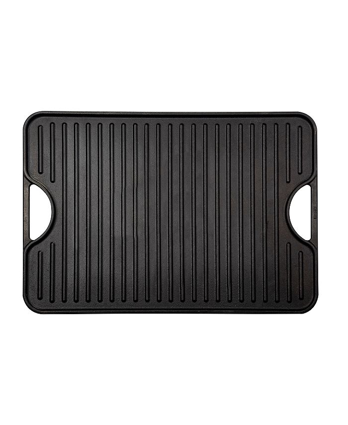 Victoria Large Rectangular Reversible Cast Iron Griddle, Solid, 20" x ...