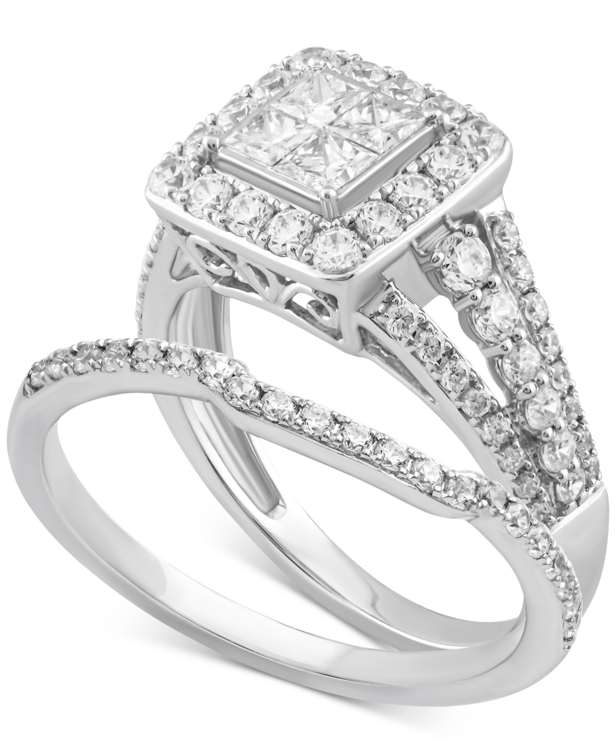 Click here for Diamond Princess Halo Bridal Set (1-1/2 ct. t.w.)... prices