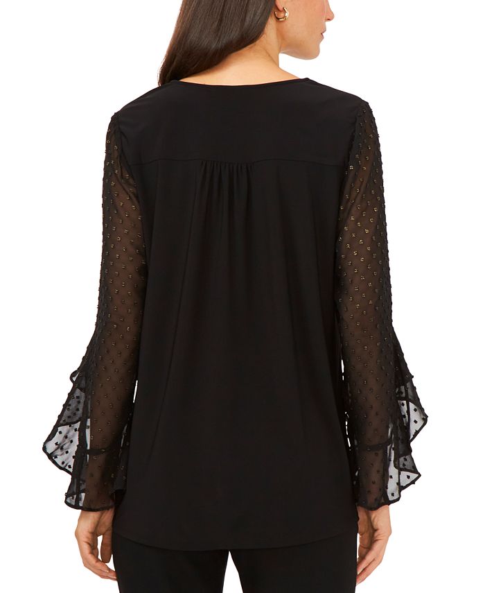 MSK Embellished-Ruffle-Sleeve Top & Reviews - Tops - Women - Macy's