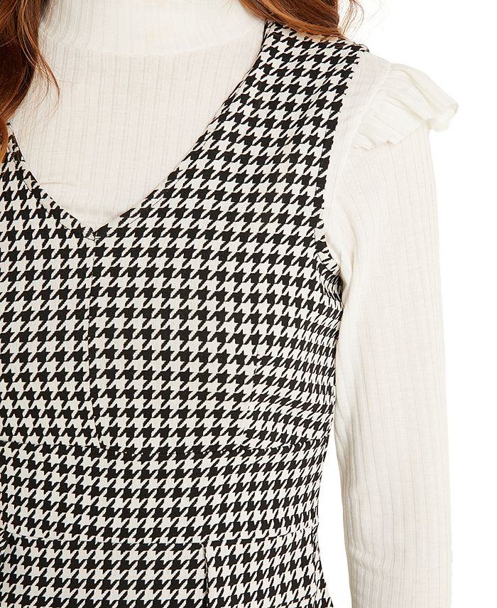 QUIZ Houndstooth Sleeveless Dress - Macy's