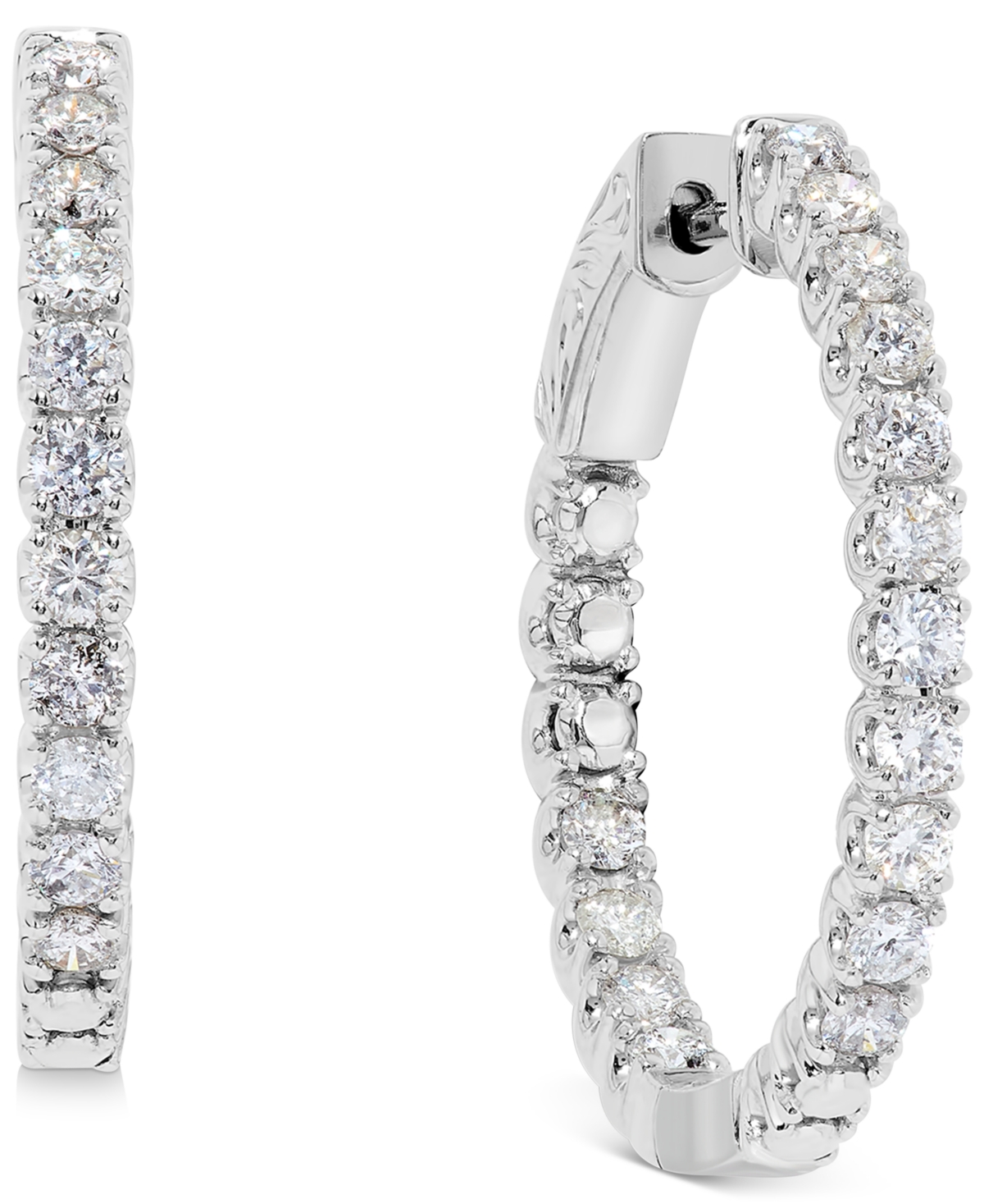 Click here for Diamond Inside Out Hoop Earrings (1-1/2 ct. t.w.)... prices