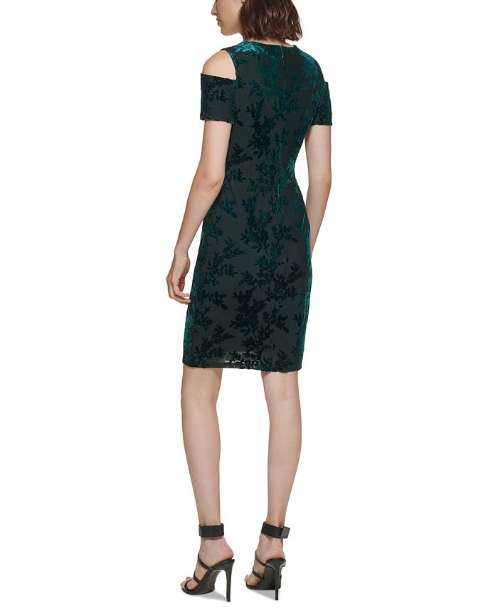 Calvin Klein Velvet Cold Shoulder Sheath Dress Macys