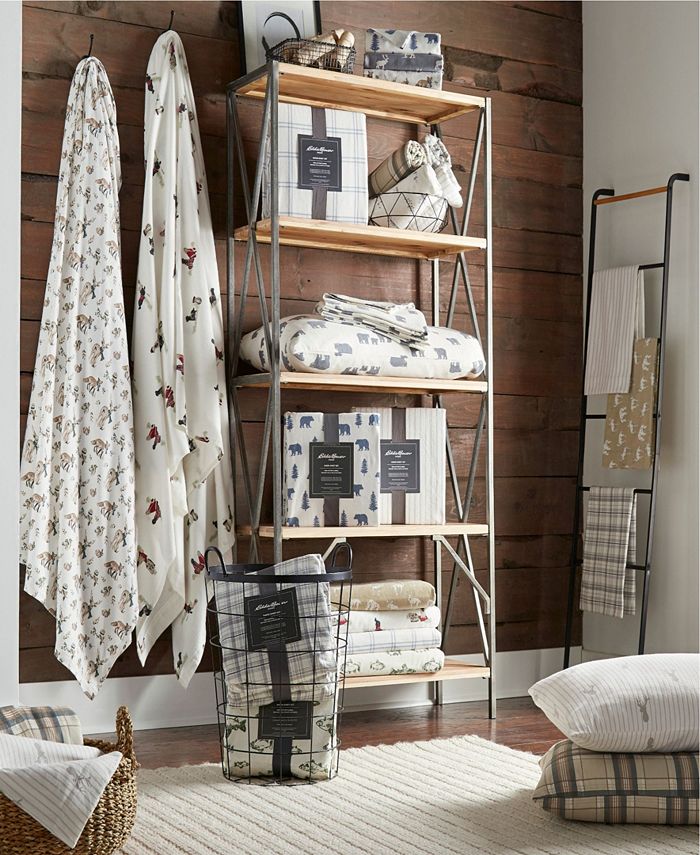 Eddie Bauer Tree Farm Cotton Flannel 4-Piece King Sheet Set - Macy's