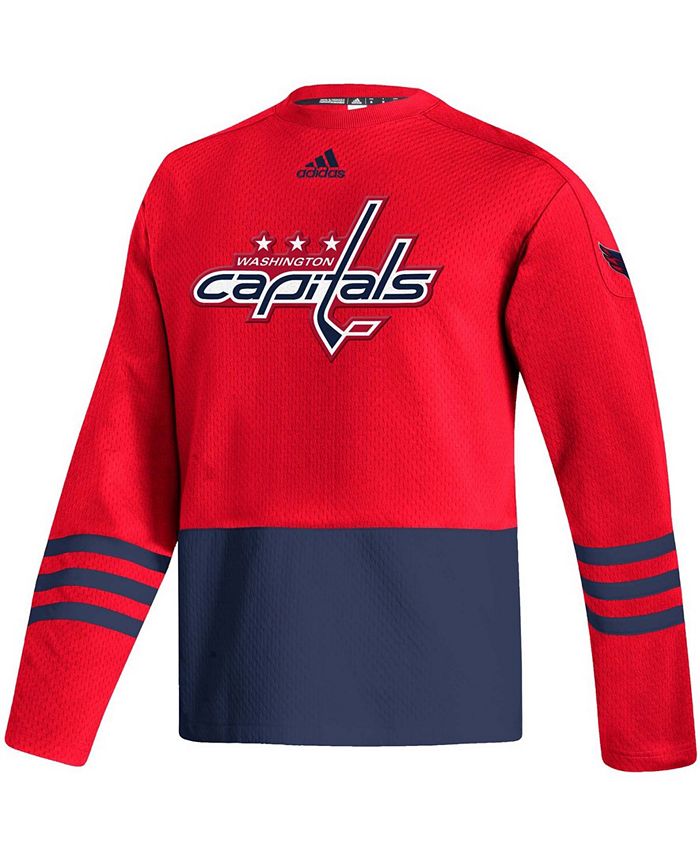adidas Men's Red Washington Capitals Logo Aeroready Pullover Sweater ...