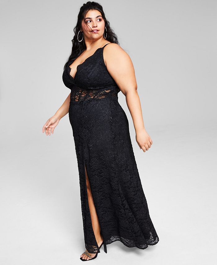 Morgan & Company Trendy Plus Size Lace Corset Gown & Reviews - Trendy ...