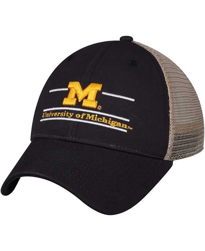 Game Men's Navy Michigan Wolverines Logo Bar Trucker Adjustable Hat ...