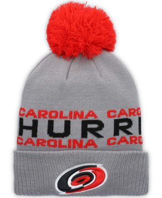 Men's Gray Carolina Hurricanes Team Cuffed Knit Hat with Pom - Macy's