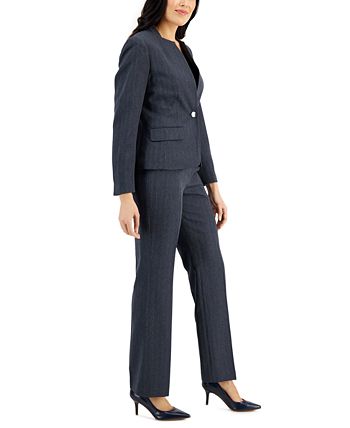 Le Suit Stand-Collar Single-Button Pantsuit, Regular & Petite - Macy's