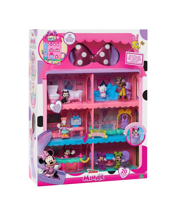 Just Play Minnie Mouse Bow Tel Hotel, 2-Sided Playset with Lights, and ...