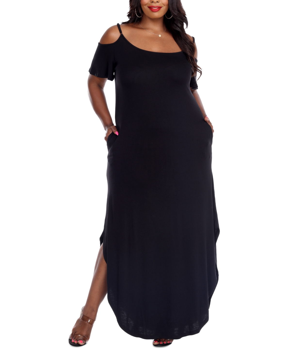 Click here for White Mark Plus Size Lexi Maxi Dress - Black prices