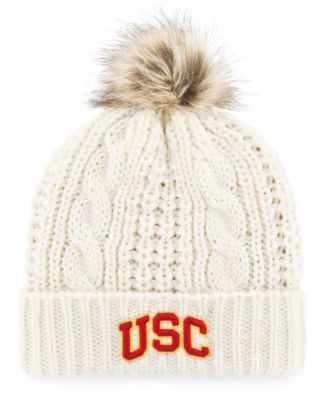 Women's White USC Trojans Meeko Cuffed Knit Hat with Pom - Macy's