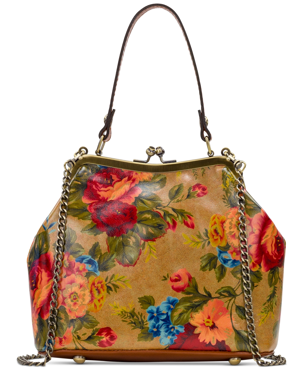 Patricia Nash Laureana Leather Frame Satchel In Victorian Garden | ModeSens