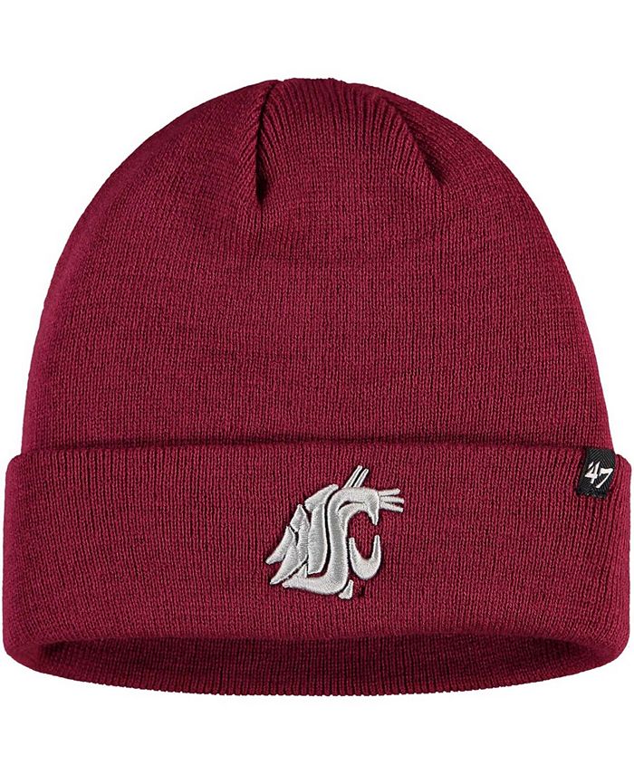 '47 Brand Men's Crimson Washington State Cougars Raised Cuffed Knit Hat ...
