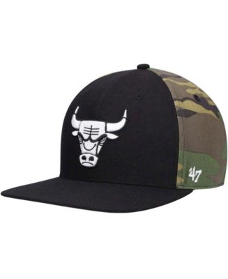 Men's Black, Camo Chicago Bulls Bramble Captain Snapback Hat - Macy's