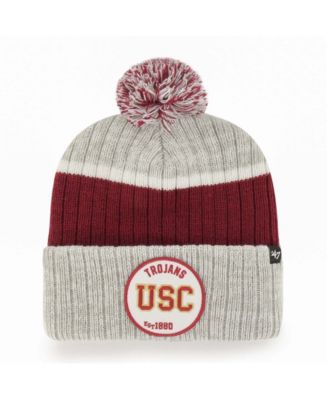 Men's Gray USC Trojans Holcomb Cuffed Knit Hat with Pom - Macy's