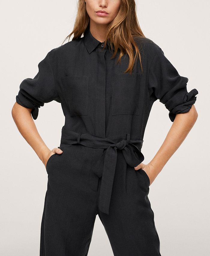 MANGO Women's Lyocell Jumpsuit with Belt - Macy's