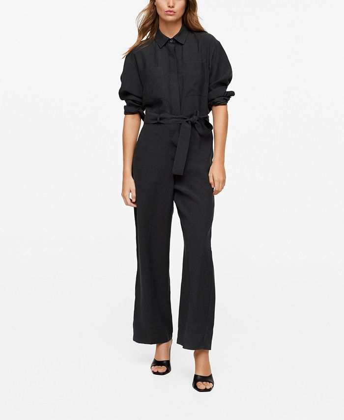 MANGO Women's Lyocell Jumpsuit with Belt - Macy's