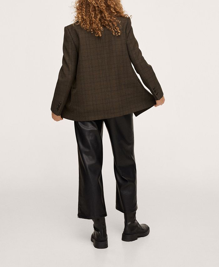 MANGO Women's Wrap Check Blazer - Macy's