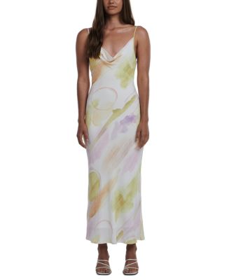 Charlie Holiday Zia Printed Cowlneck Slip Dress - Macy's