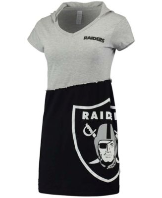 Women's Gray and Black Las Vegas Raiders Hooded Mini Dress - Macy's