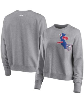 Women's Heathered Gray LA Clippers Patch Applique Pullover Sweatshirt ...