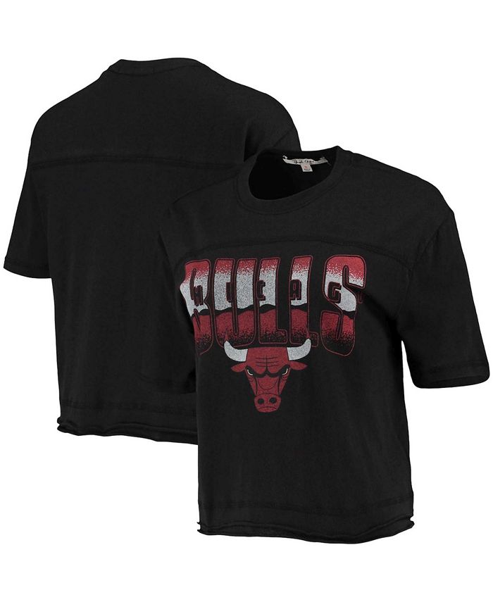Junk Food Women's Black Chicago Bulls Gradient Crop Top - Macy's