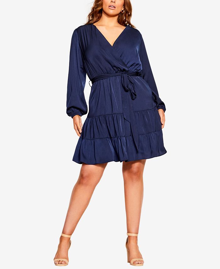 CITY CHIC Trendy Plus Size Pretty Tier Knee Length Dress - Macy's