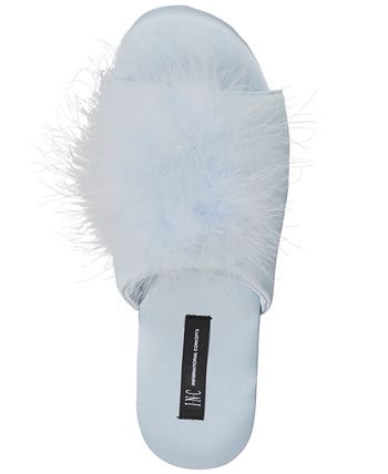 INC International Concepts Satin Marabou Slide Slippers, Created for ...