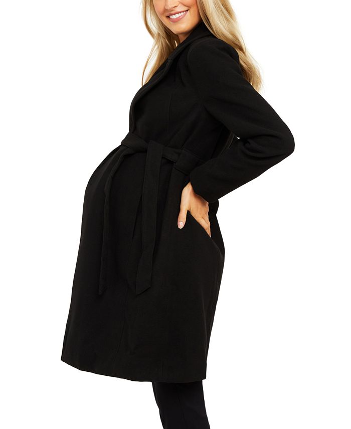 Motherhood Maternity Belted Maternity Wrap Coat - Macy's