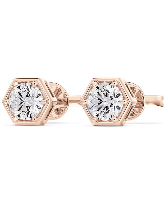 De Beers Forevermark Diamond Honeycomb Stud Earrings (1/2 ct. t.w ...
