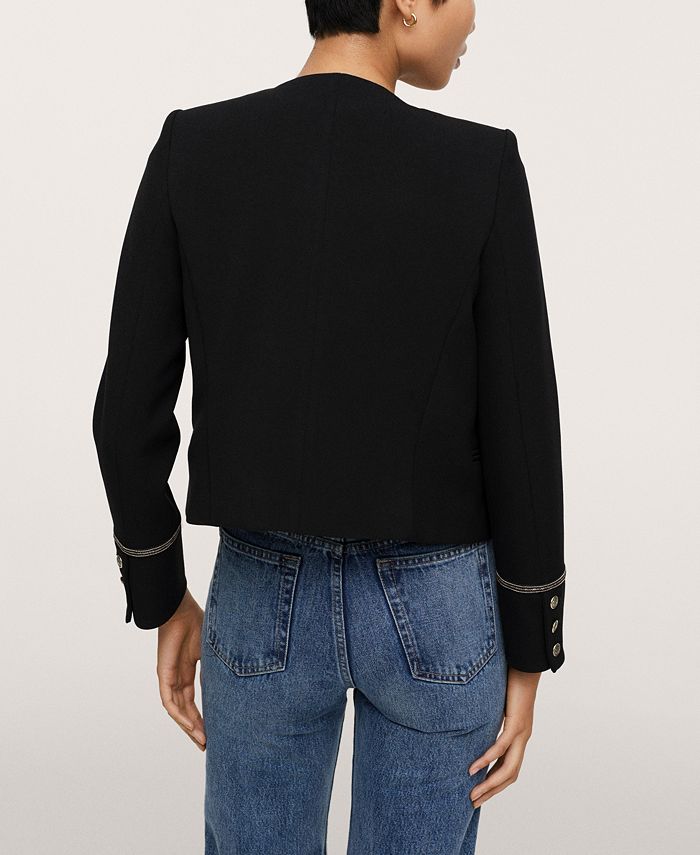 MANGO Women's Double-Breasted Jacket with Buttons - Macy's