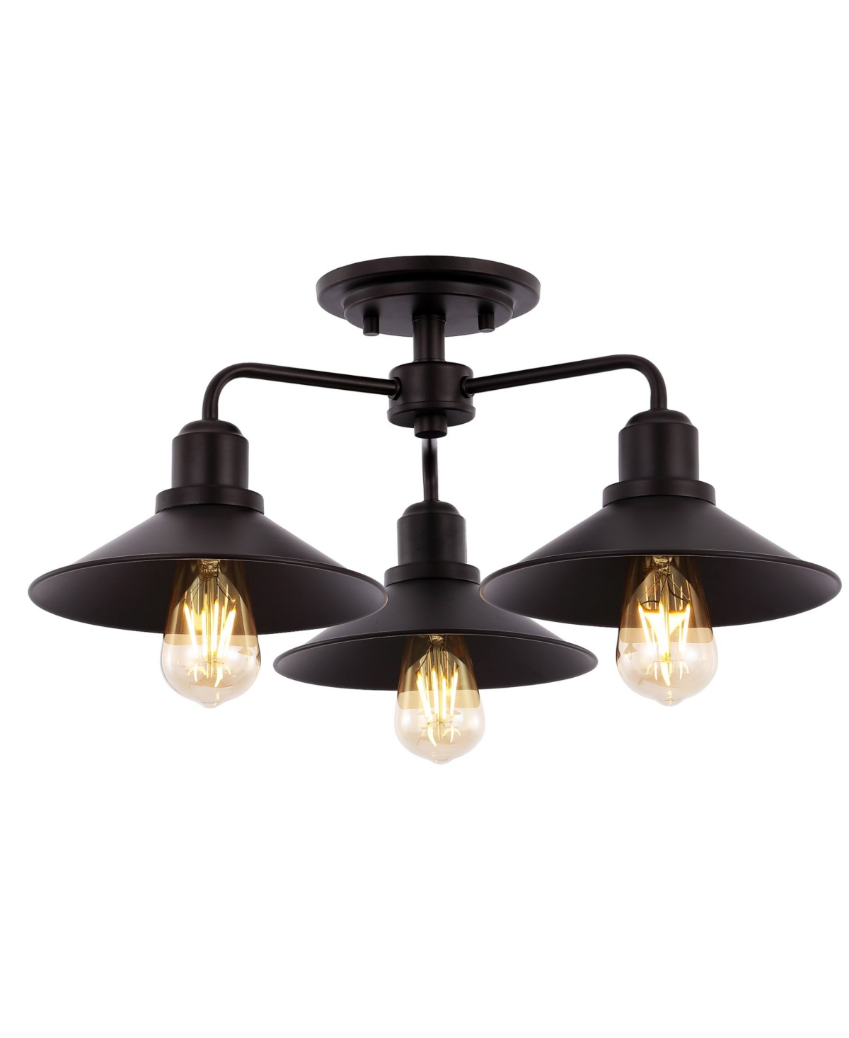 Click here for Calvin 3-Light Iron Industrial Led Pendant - Black prices
