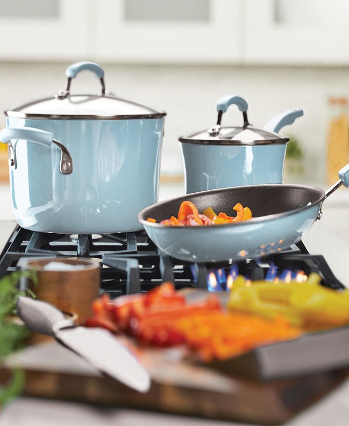 Rachael Ray Classic Brights Hard Enamel Nonstick Cookware Set 14 Piece