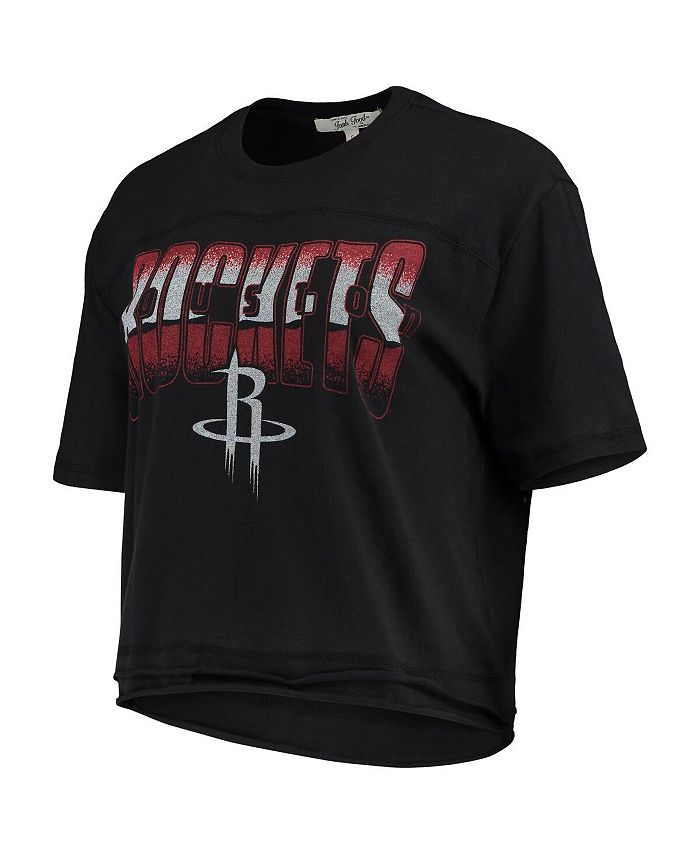 Junk Food Women's Black Houston Rockets Gradient Crop Top - Macy's