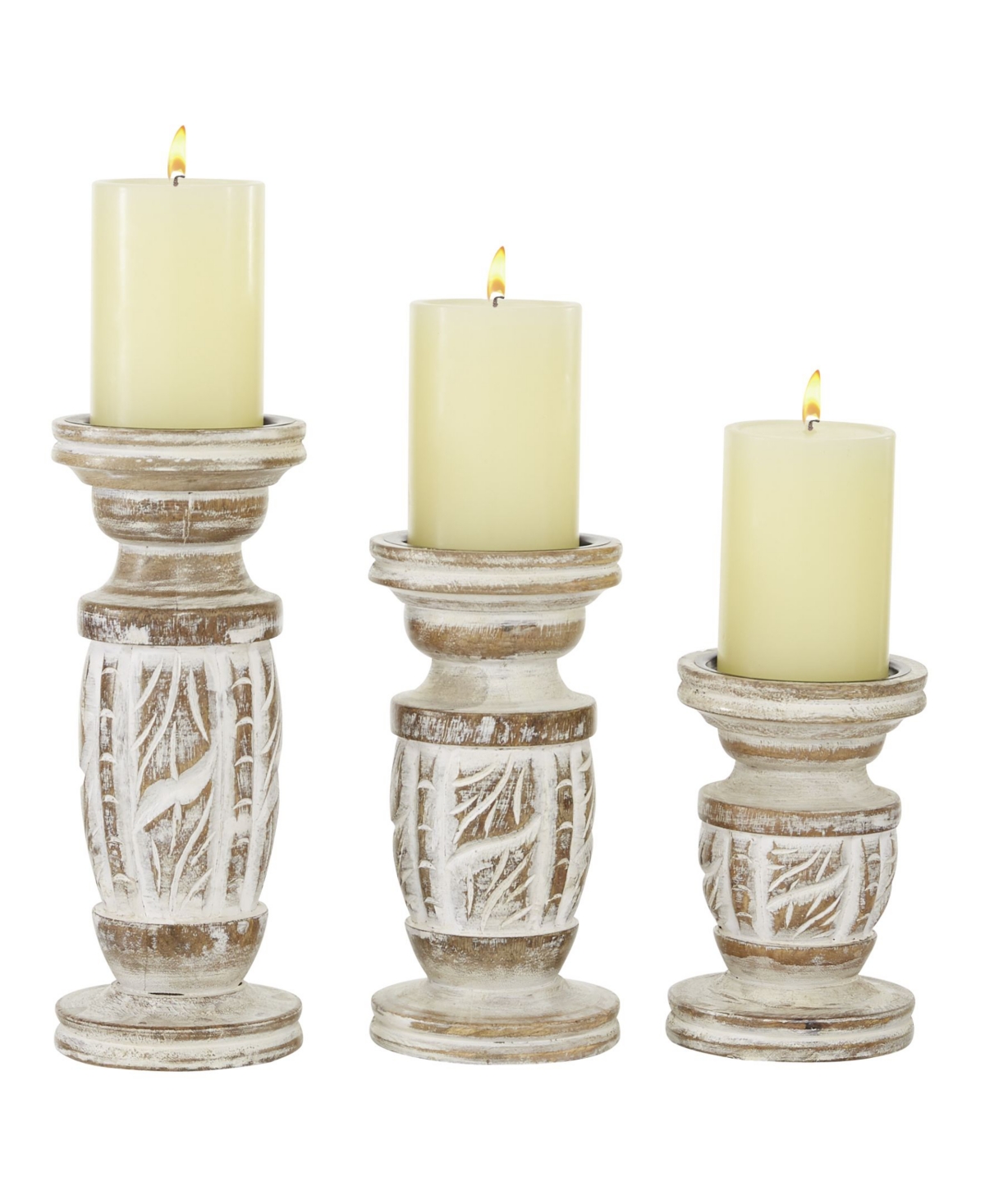 Click here for Mango Wood Country Cottage Candle Holder  Set of 3... prices