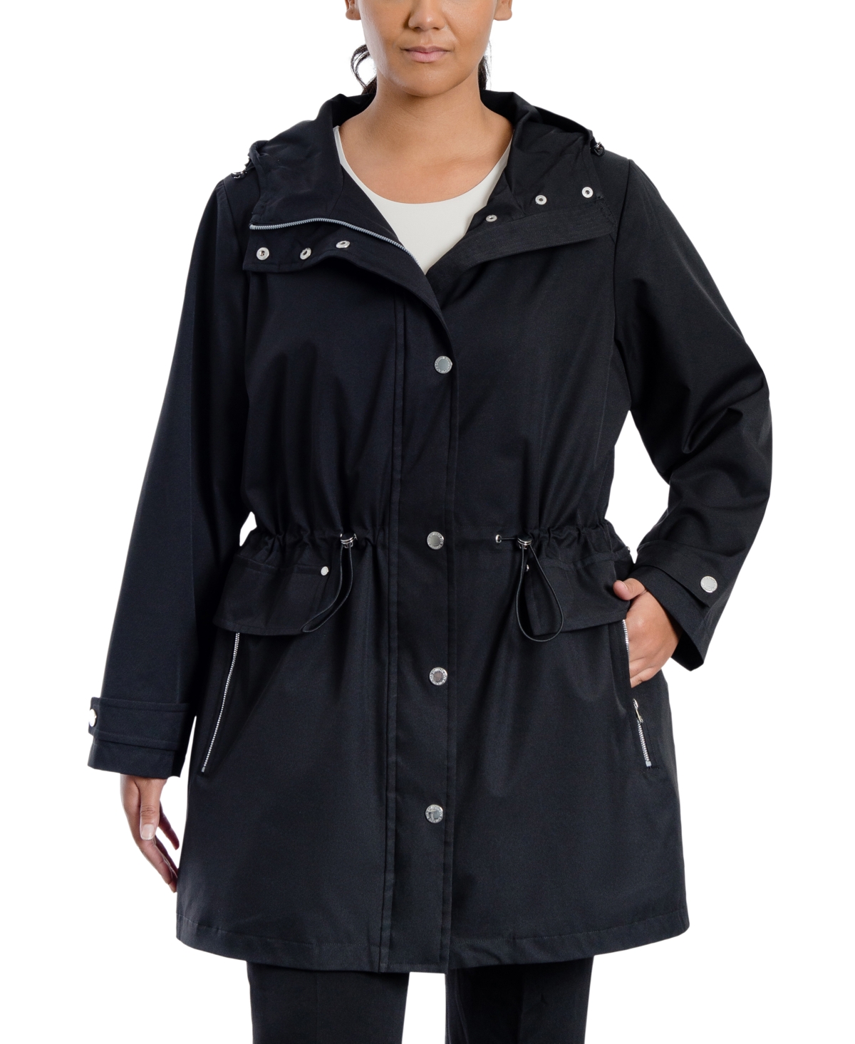 London Fog Women's Plus Size Hooded Anorak | Smart Closet