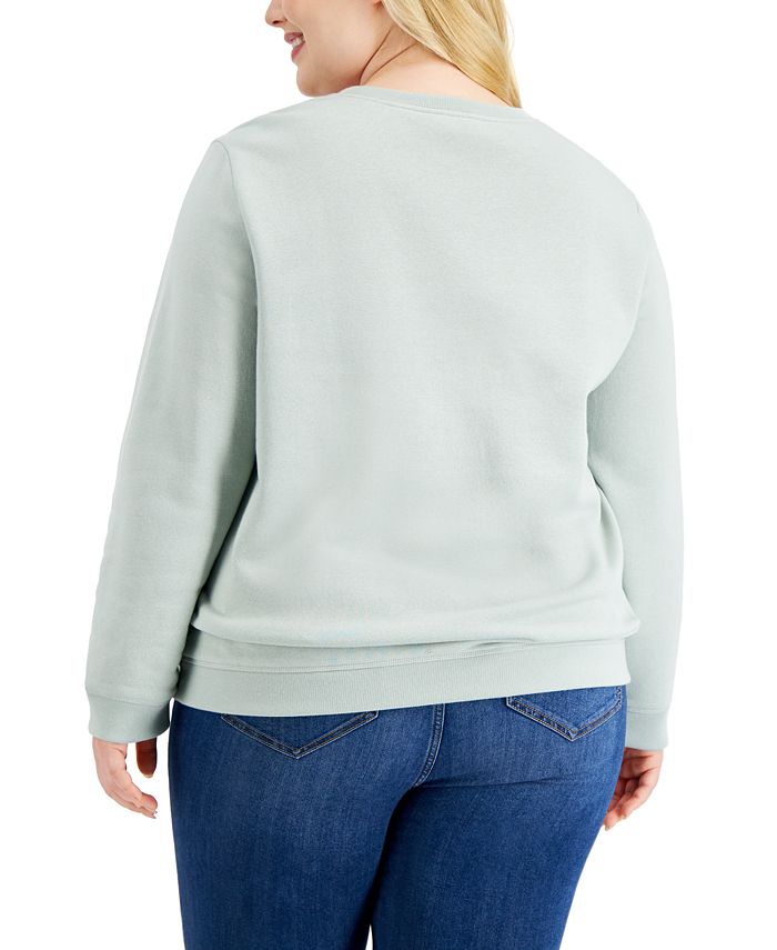 Karen Scott Plus Size Crewneck Sweatshirt, Created for Macy's & Reviews ...