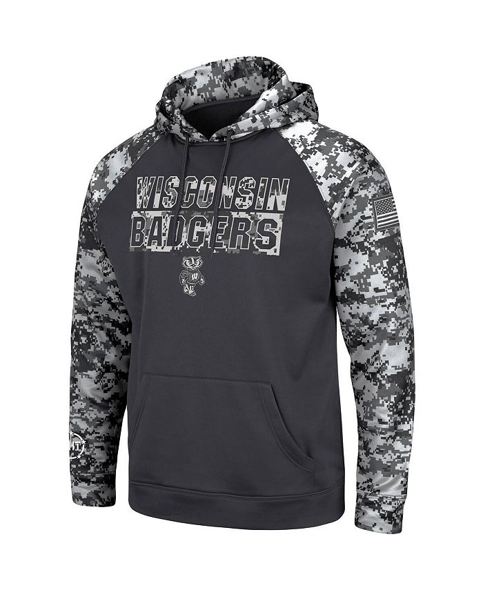 Colosseum Men's Charcoal Wisconsin Badgers OHT Military-Inspired Appreciation Digital Camo ...