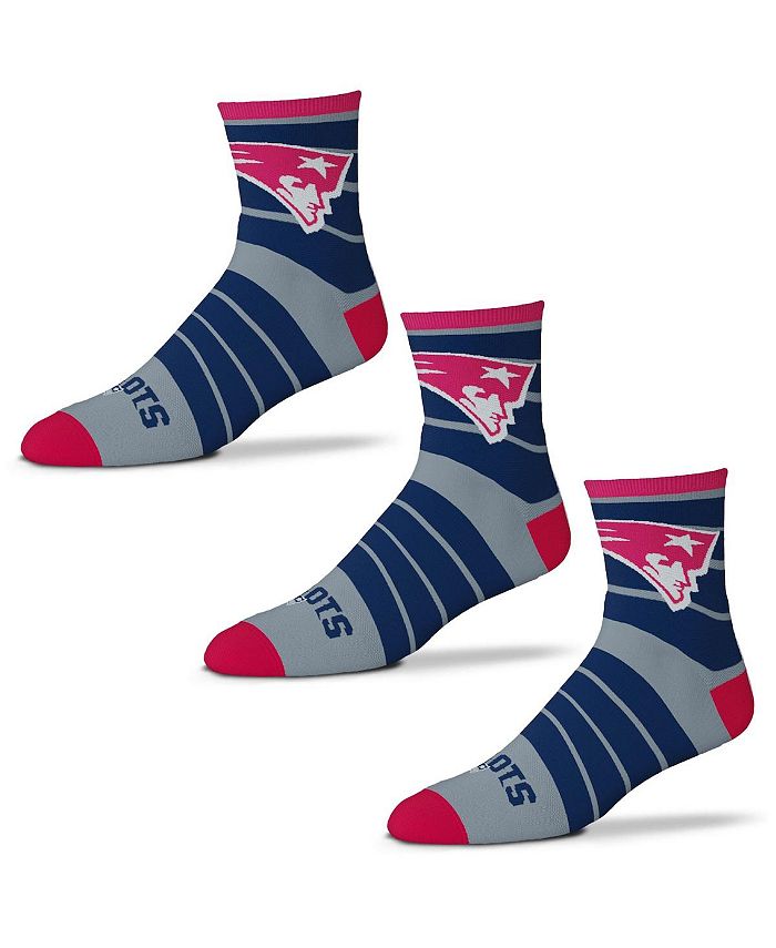 For Bare Feet Men's New England Patriots Three-Pack Quad Socks - Macy's