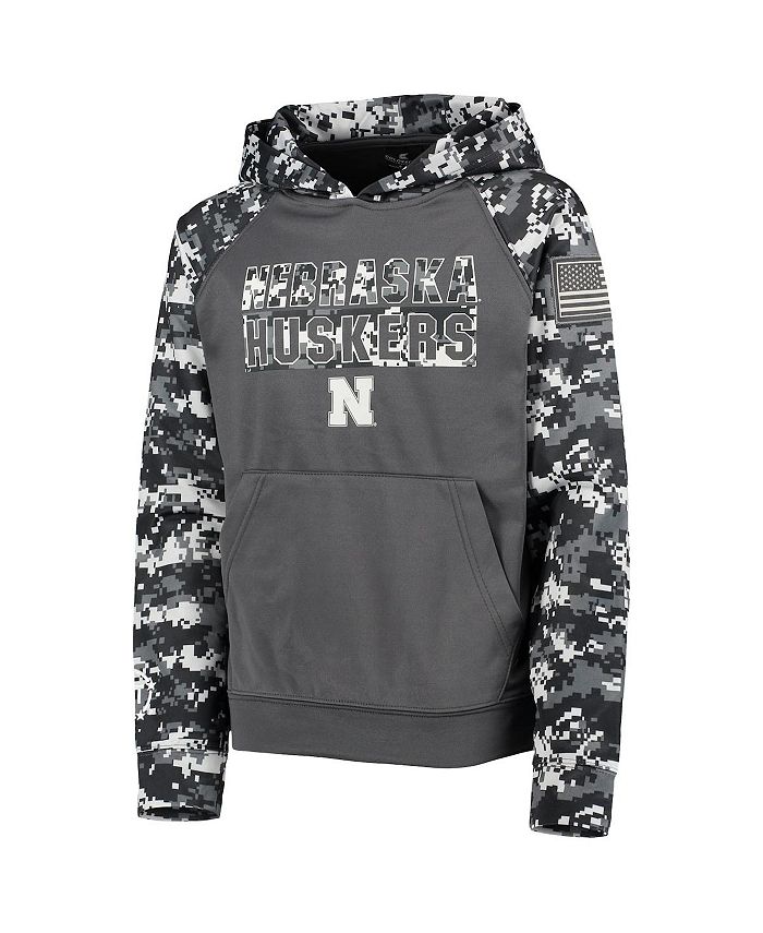 Colosseum Big Boys Charcoal Nebraska Huskers OHT Military-Inspired Appreciation Digital Camo ...