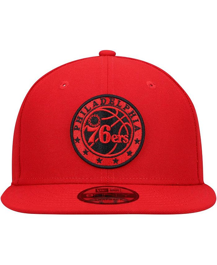 New Era Men's Red Philadelphia 76ers Logo 9FIFTY Snapback Hat - Macy's