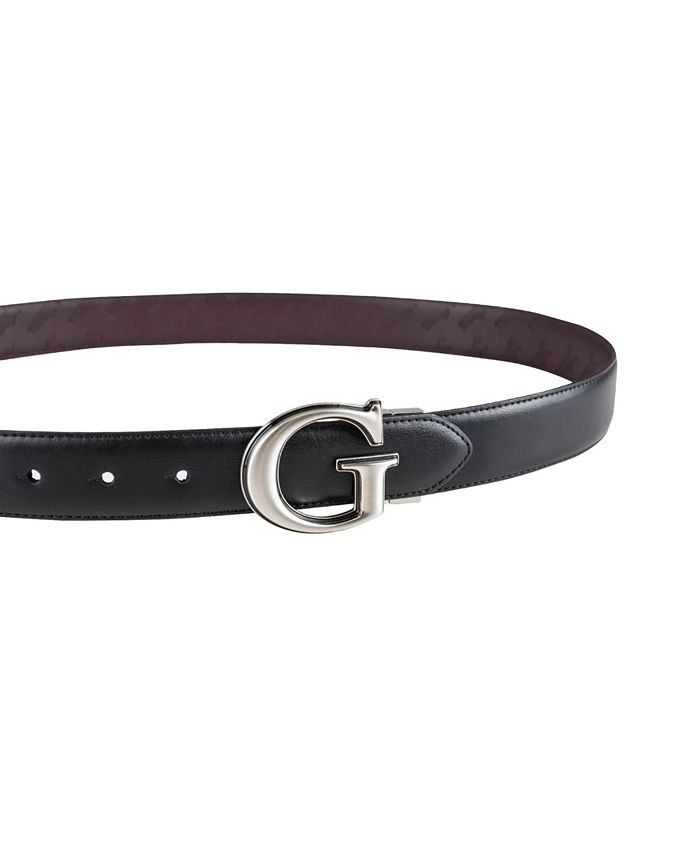GUESS Men's Reversible G Monogram Buckle Belt - Macy's