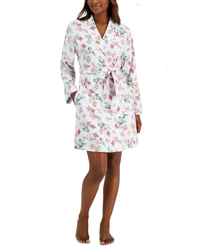 Charter Club Printed Shawl-Collar Robe, Created For Macy's - Macy's