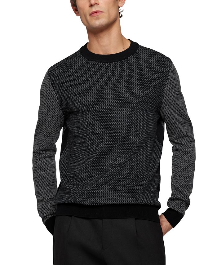 Hugo Boss Men's Crewneck Micro Sweater - Macy's