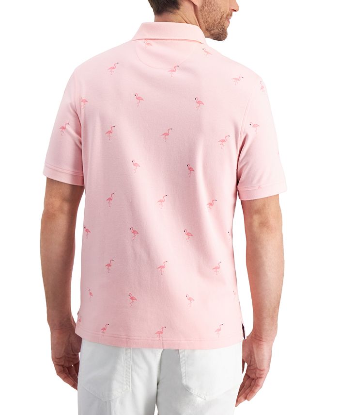 Club Room Men's Flamingo-Print Polo, Created for Macy's - Macy's
