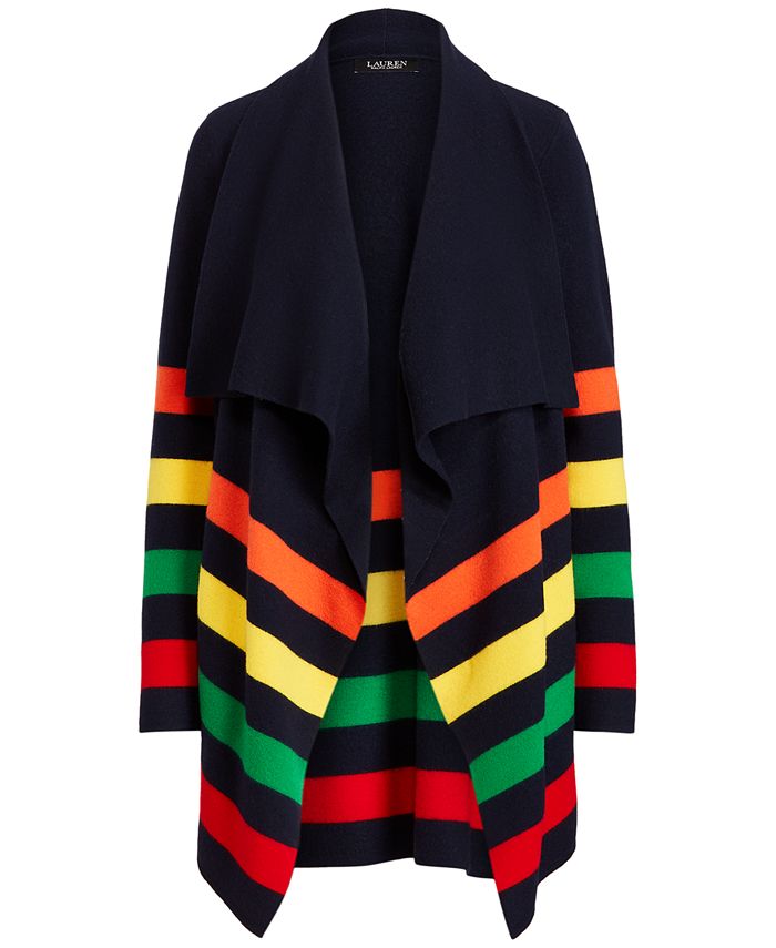 Lauren Ralph Lauren Striped Wool Cardigan - Macy's