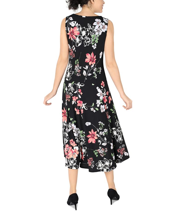 Robbie Bee Floral-Print Midi Dress - Macy's